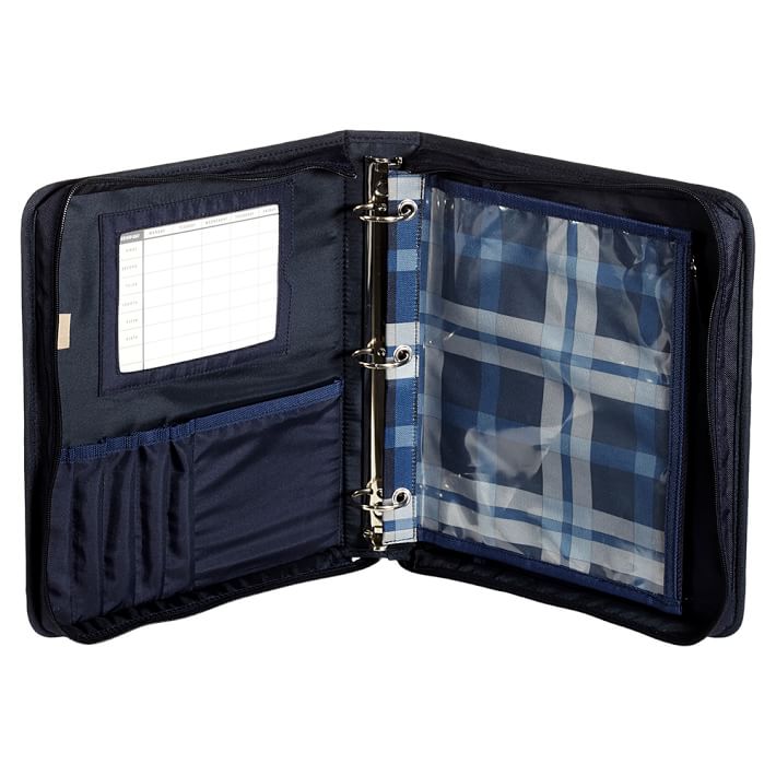 Gear-Up Blue Print Block Plaid Homework Holder - Sale | Pottery Barn Teen