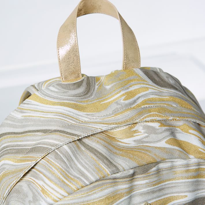 Gold Marble Metallic Teen Backpack | Pottery Barn Teen
