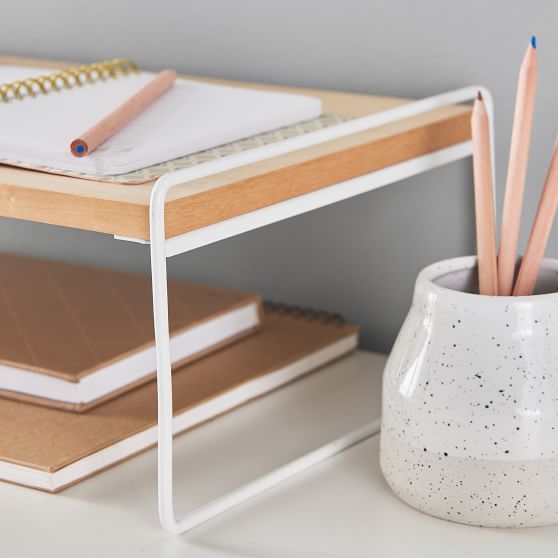 Wood And Metal Desk Riser | Dorm Desk Decor | Pottery Barn Teen