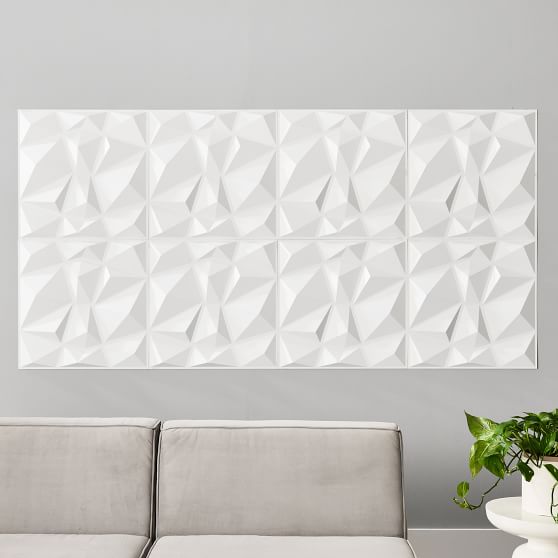 Dimensional Geometric Wall Tiles, Set of 8 | Wall Decor | Pottery Barn Teen