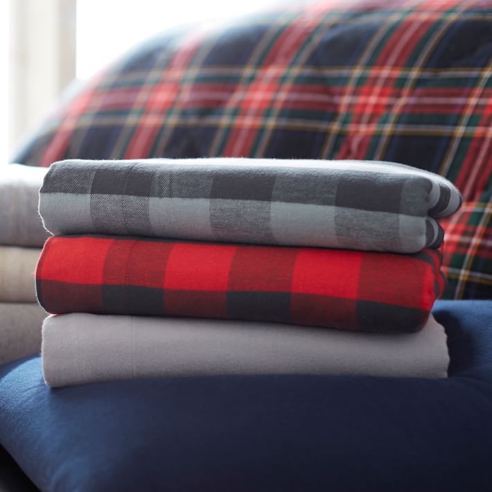 Buffalo Check Organic Flannel Boys Sheets | Pottery Barn Teen
