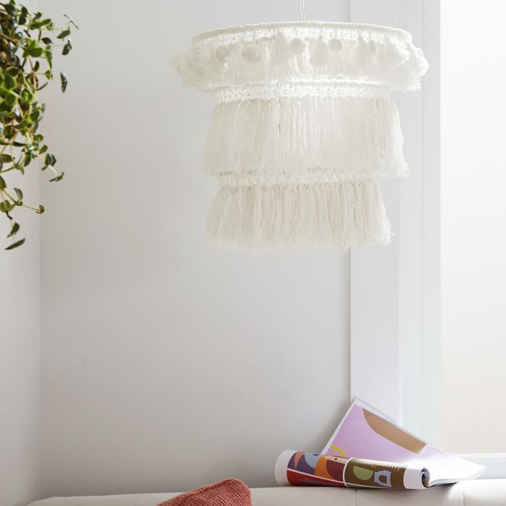 Layered Plug In Pendant Fringe | Pottery Barn Teen