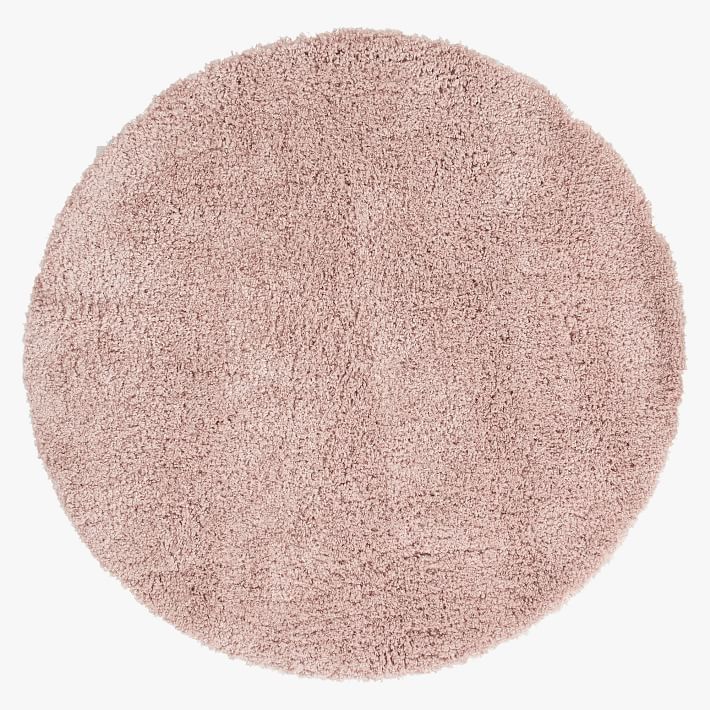 Blush Performance Round Luxe Shag Rug | Teen Rug | Pottery Barn Teen