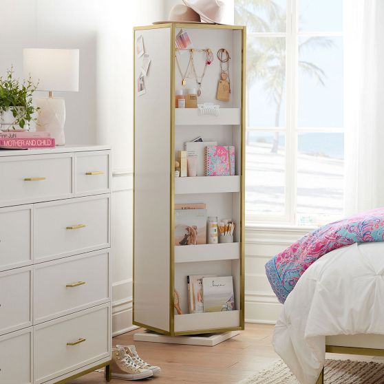 Blaire 18" Rotating Storage Mirror | Pottery Barn Teen