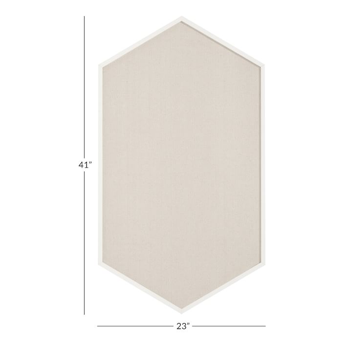 Wood Framed Hexagon Pinboard, Simply White | Wall Organizers | Pottery ...