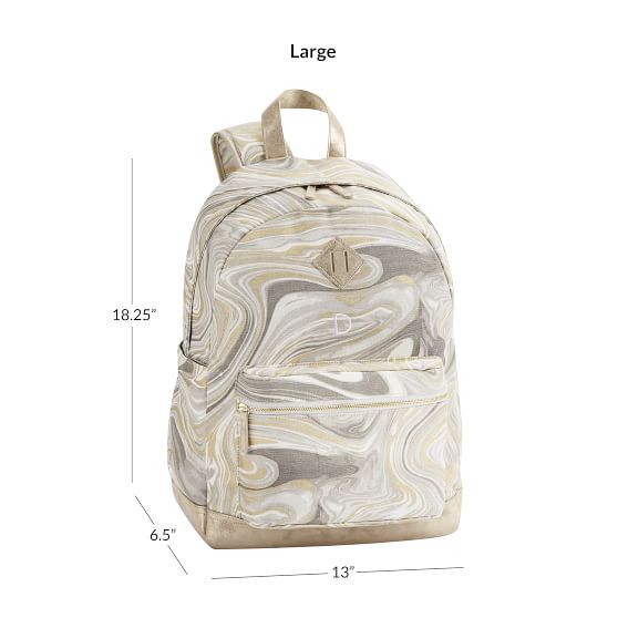 Gold Marble Metallic Teen Backpack | Pottery Barn Teen