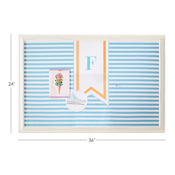 Framed Complete Pinboard, Pool Stripe | Wall Organizers | Pottery Barn Teen
