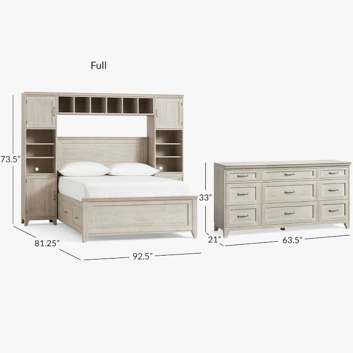 Hampton Storage Bed & 9-Drawer Wide Dresser Set | Teen Storage Beds ...