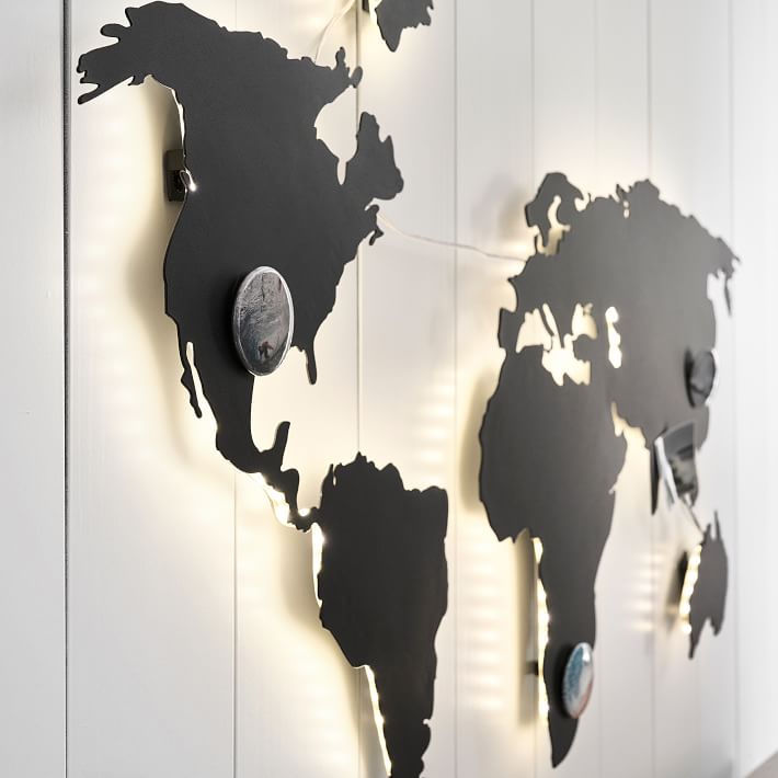 Light Up World Map | Pottery Barn Teen