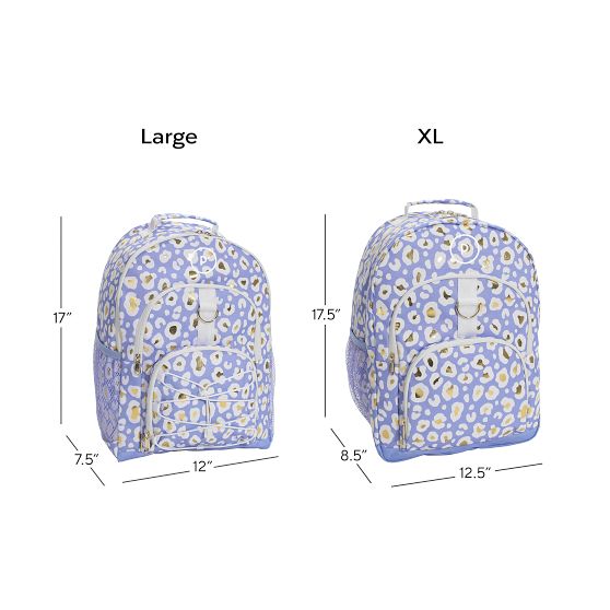 Lavender Metallic Leopard Backpack and Solid White Slim Water Bottle ...