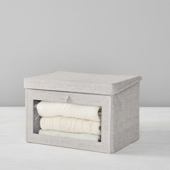 Gray Drop Front Storage Box | Pottery Barn Teen