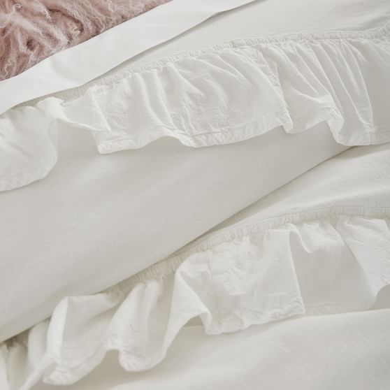 Becca Organic Ruffle Duvet Cover | Pottery Barn Teen
