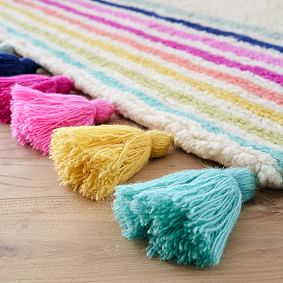 Rainbow Border Wool Rug | Pottery Barn Teen