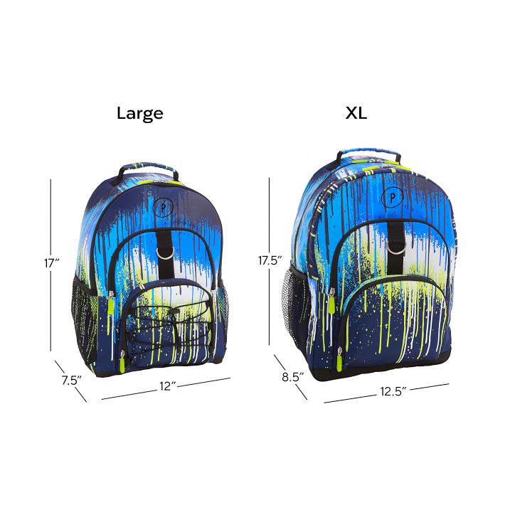 Drip Painting Blue Backpack and Solid White Slim Water Bundle | Pottery ...