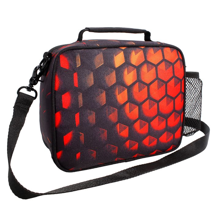 Gear-Up Red Hexagon Gamer Lunch Box | Pottery Barn Teen