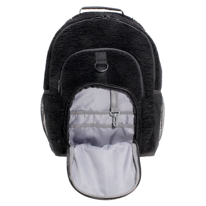 Gear-Up Solid Cozy Black Sherpa Backpack | Pottery Barn Teen