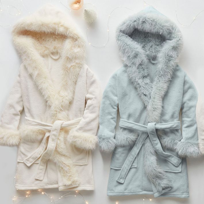 Feathery Faux-Fur Collar Robe | Pottery Barn Teen