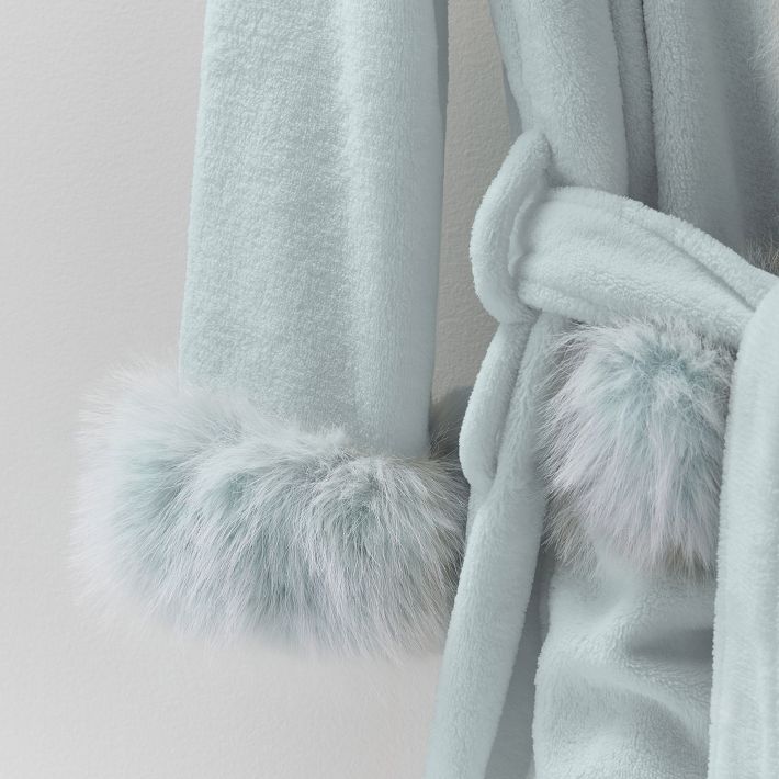 Feathery Faux-Fur Collar Robe | Pottery Barn Teen