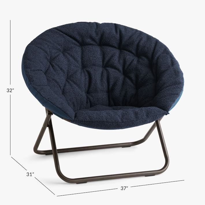 Chunky Boucle Navy Hang A Round Chair | Pottery Barn Teen