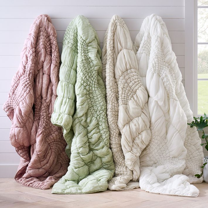 Cream Puff Microfiber Quilt - Sage | Pottery Barn Teen