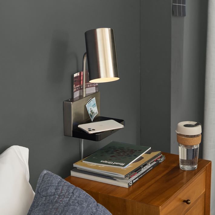 Sconce With Wireless Charging Ledge And USB | Pottery Barn Teen