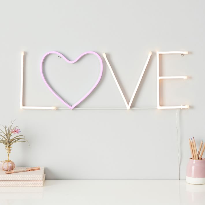 Love LED Wall Light | Pottery Barn Teen