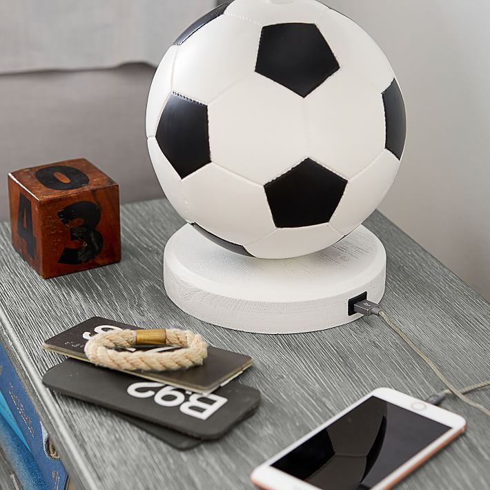 Soccer Table Lamp with USB | Pottery Barn Teen