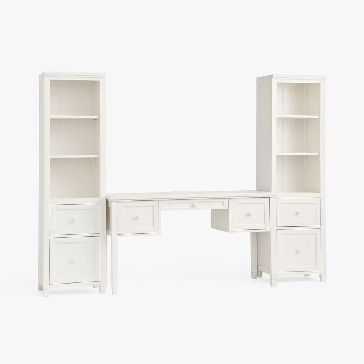 Beadboard Smart™ Small Space Storage Desk & Bookcase Set | Pottery Barn ...