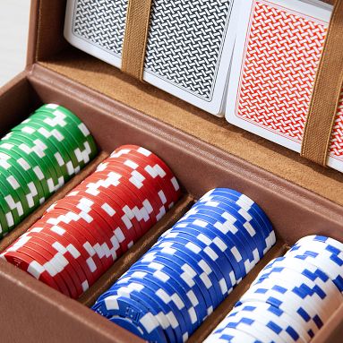 Elliot Leather Poker Set | Pottery Barn Teen
