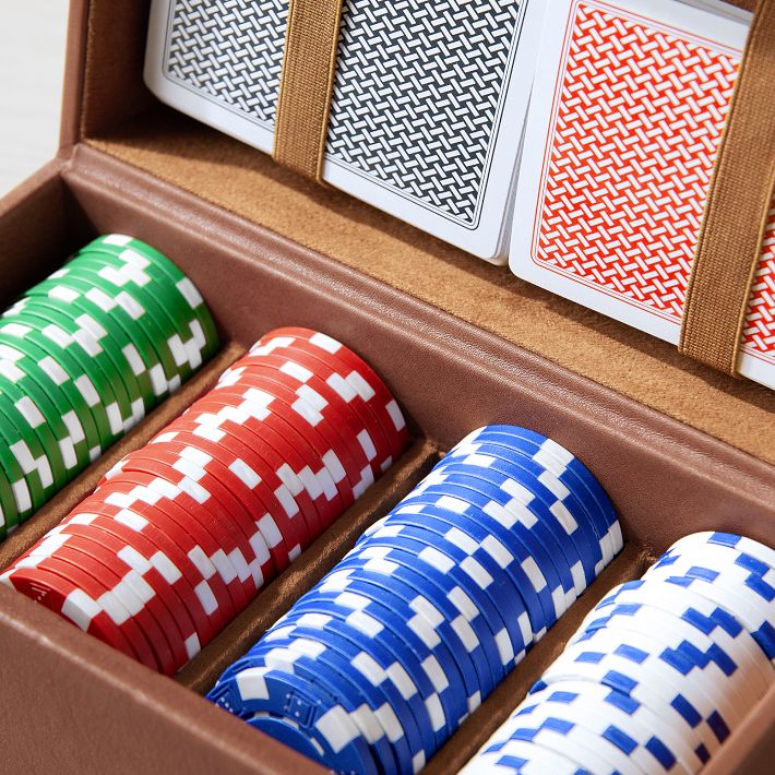 Elliot Leather Poker Set | Pottery Barn Teen
