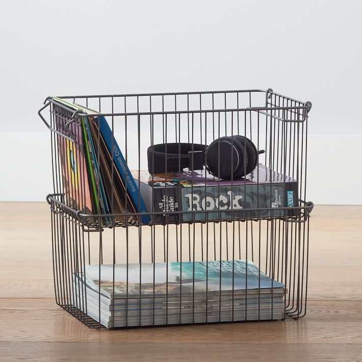 Galvanized Wire Stacking Bin | Pottery Barn Teen