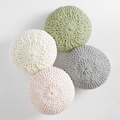 Round Chunky Knit Pillow | Pottery Barn Teen