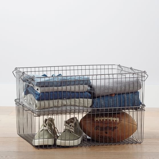 Galvanized Wire Stacking Bin | Pottery Barn Teen