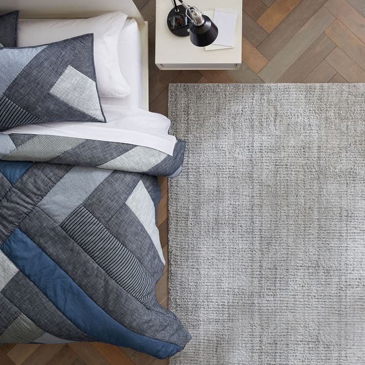 Ribbed Performance Rug - Light Gray | Pottery Barn Teen