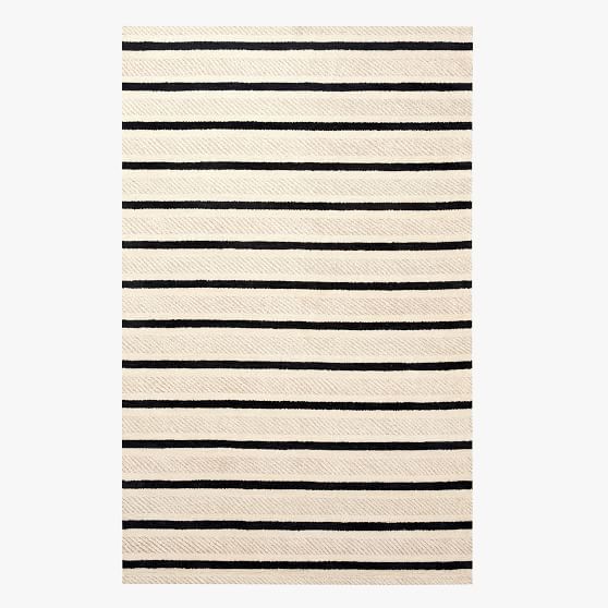 Textured Stripe Wool Rug - Natural | Pottery Barn Teen
