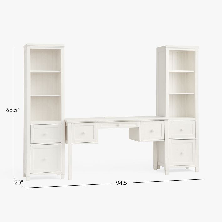 Beadboard Smart™ Small Space Storage Desk & Bookcase Set | Pottery Barn ...