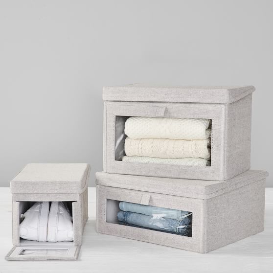 Gray Drop Front Storage Box | Pottery Barn Teen