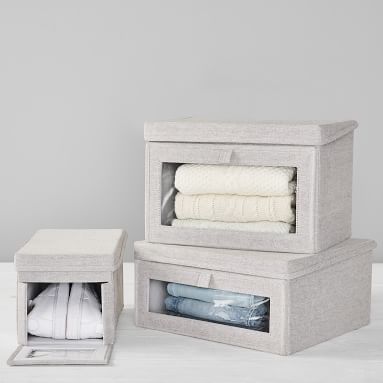 Gray Drop Front Storage Box | Pottery Barn Teen