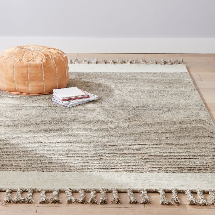 Undyed Wool Skinny Stripe Rug | Pottery Barn Teen