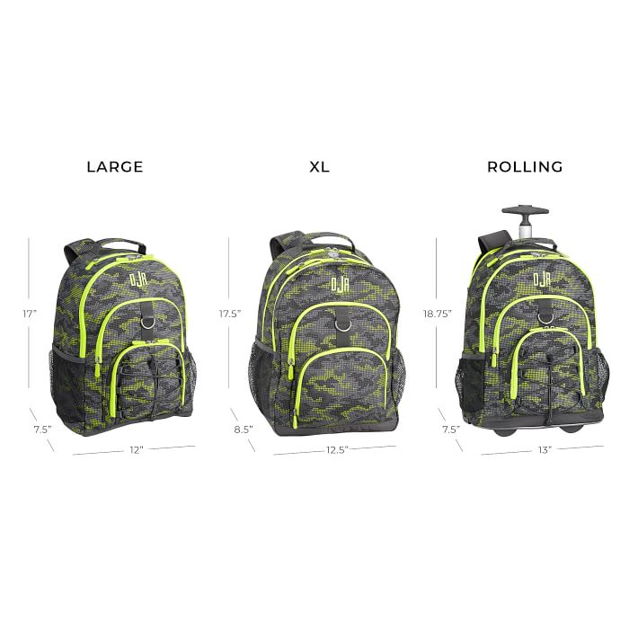 Dot Camo Gray Neon Rolling Backpack For Teens | Pottery Barn Teen
