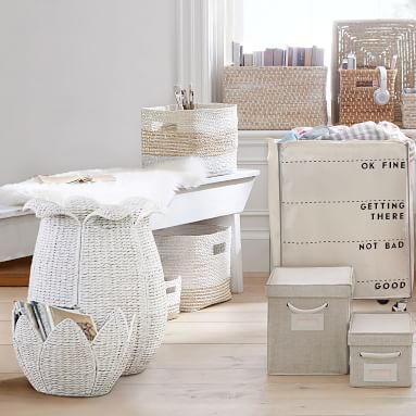 Woven Flower Storage Baskets - Sale | Pottery Barn Teen