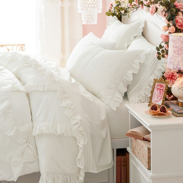 LoveShackFancy Eyelet Ruffle Sheet Set | Pottery Barn Teen