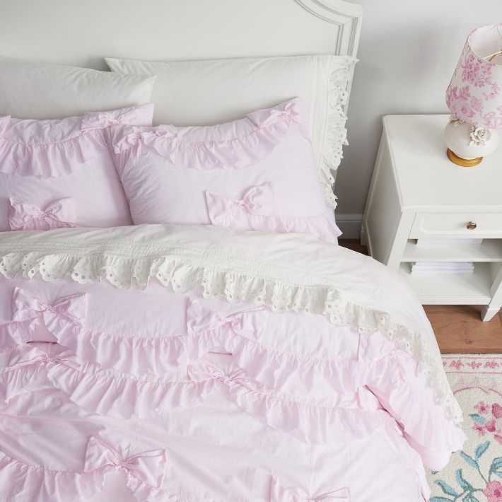 LoveShackFancy Ruffle Bow Quilt | Pottery Barn Teen