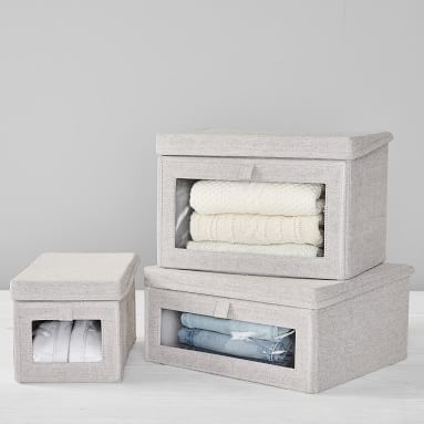 Gray Drop Front Storage Box | Pottery Barn Teen
