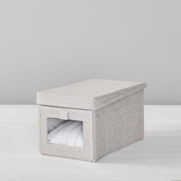 Gray Drop Front Storage Box | Pottery Barn Teen