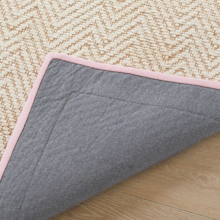 Thick Border Chenille Jute Rug - Light Pink | Pottery Barn Teen
