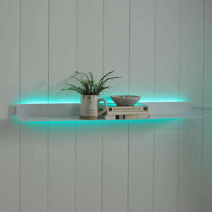 Open Box: Backlit Wall Display Shelf - White | Pottery Barn Teen
