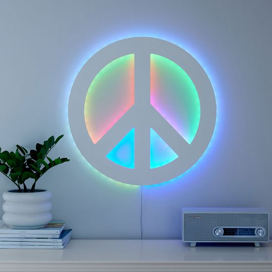 Light-Up Peace Sign | Pottery Barn Teen