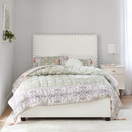 Raleigh Upholstered Square Bed | Teen Bed | Pottery Barn Teen