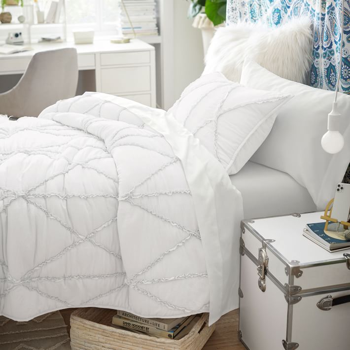 Crinkle Organic Cotton Percale Sheet Set | Pottery Barn Teen